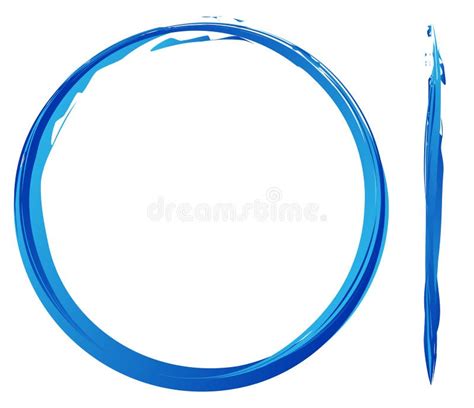 Agua Azul Color Azul Turbia Circulo Y Brocha Efecto De Salpicadura De Tintes De Tintes Con