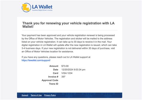 Vehicle Registration Renewal La Wallet
