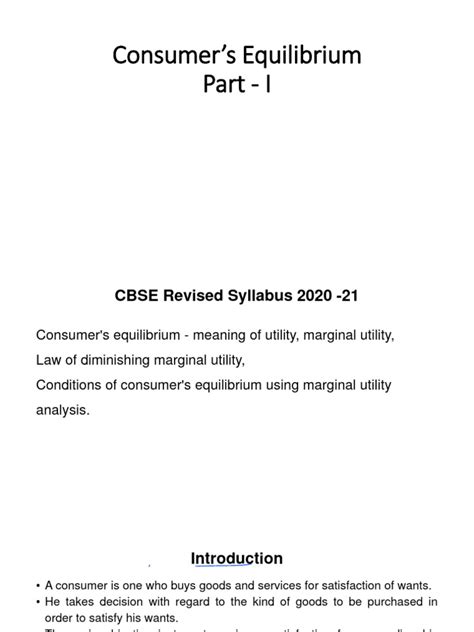 Consumer Equilibrium 1 Pdf Utility Economic Equilibrium