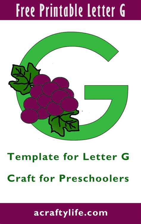Letter G Template Free Printable Pre Pdf