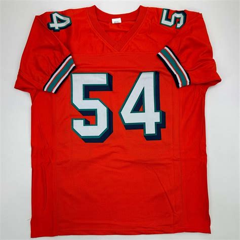 Facsimile Autographed Zach Thomas Miami Orange Reprint Jersey Size Men