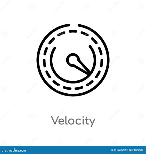 Outline Velocity Vector Icon Isolated Black Simple Line Element Illustration From Big Data