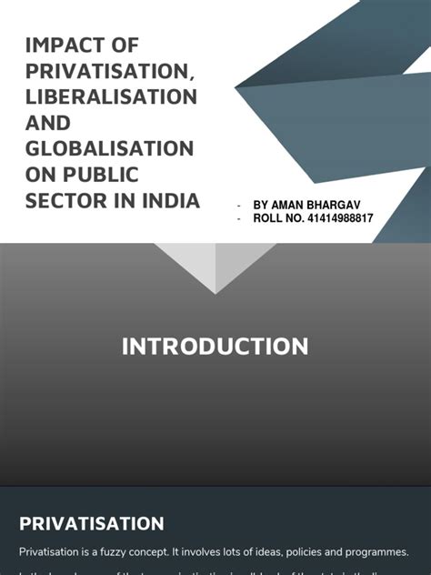 Impact Of Privatisation Liberalisation And Globalisation On Public