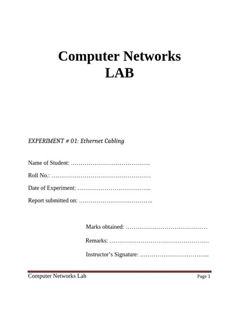 Lab 1 Computer Networks Pdf Coaxial Cable Telecommunications Equipment