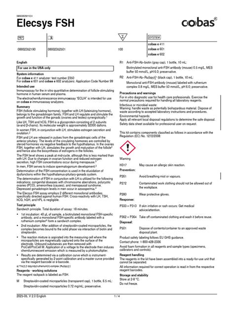 Insert Elecsys Fsh08932352501v2en Cobas 6000 Pdf Luteinizing
