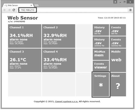 comet system p8510 web sensor ethernet remote thermometer user guide