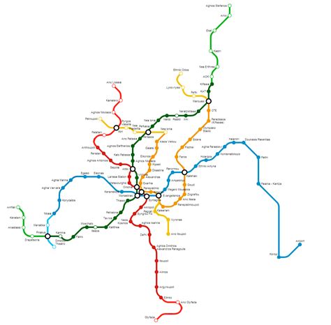 City Metro Map Athens Greece Μετρό και ΜΜΜ Αθήνας