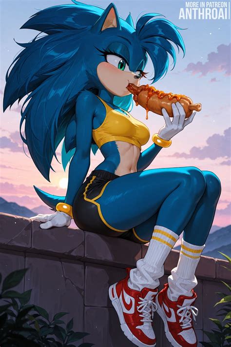 Sonic Hedgehog Female Version Furry Anthroai Furryai Nsfw Aiart