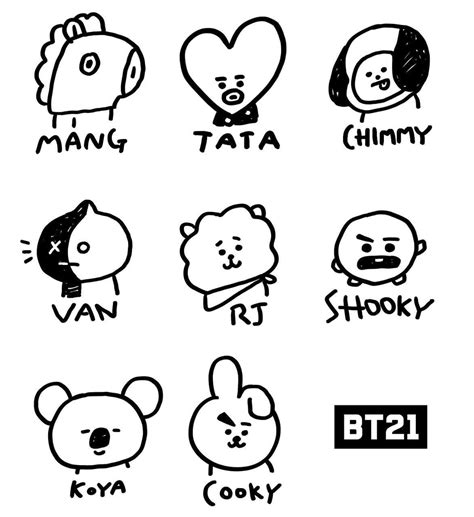 Bt21 Collection Coloring Page Download Print Or Color Online For Free