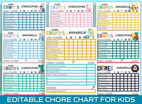 Fun And Easy Editable Chore Chart For 3 5 Year Olds Encourage
