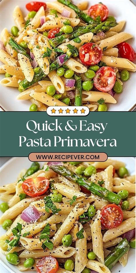 Pasta Primavera Recipe Recipever Recipe In 2025 Pasta Primavera