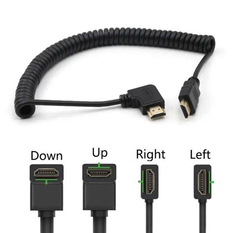 Elastic Coiled Spring Hdmi Compatible Cable Male To Male V14 1080p 3d