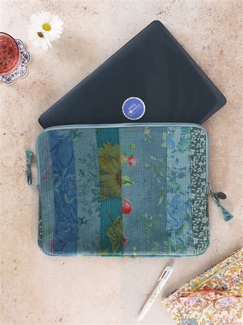 Remnant Patchwork Laptop Sleeve Blue Shop Beautiful Designs By