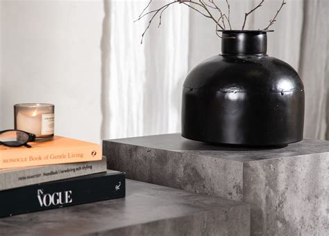 Table Basse Bloc Gris Foncé Chiné 80 Cm Cbc Meubles