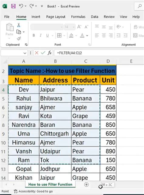 How To Use Filter Formula In Excel Shorts Advance Excel