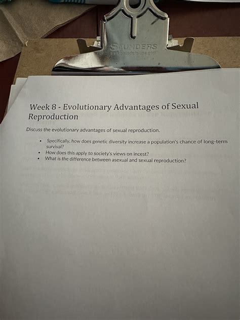 Solved Week 8 Evolutionary Advantages Of Sexual