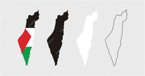 Premium Vector Vector Map Flag Of Palestine Isolated Palestine Map