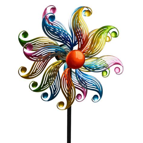 Kremers Schatzkiste Gartenfigur Windrad Blume Garten Metall