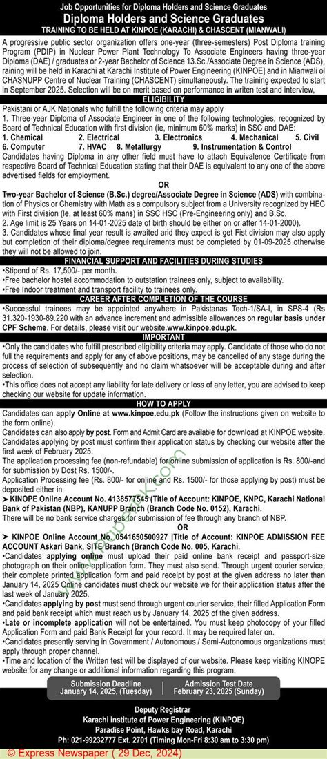 Staff Jobs In Karachi At Karachi Institute Of Power Engineering On