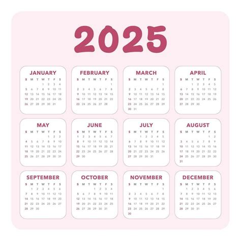 Download 2025 Calendar Minimalist Cute Pink Template For Free Pink