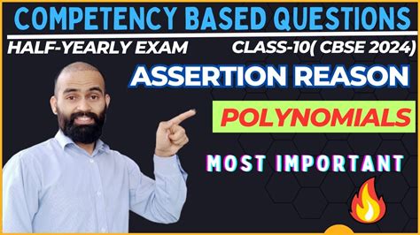 Assertion And Reason Questions Class 10 Maths Polynomials Class 10