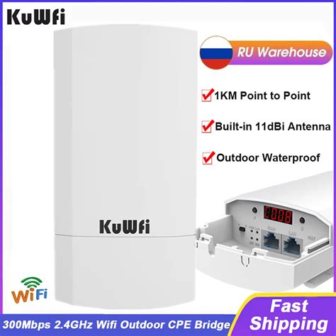 Kuwfi Puente Wifi Exterior 300mbps Cpe Ptp Poe Pccables