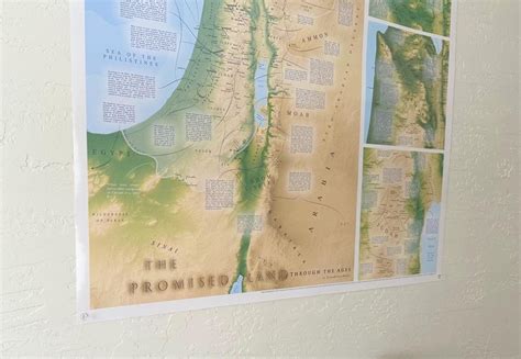 Bible Lands Map Poster Promised Land Historical Wall Art 30” X 30