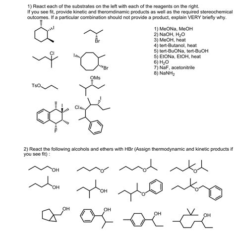 answered 1 react each of the substrates on the… bartleby