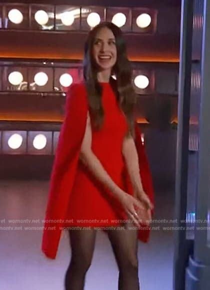 Wornontv Alison Bries Red Cape Mini Dress On The Kelly Clarkson Show