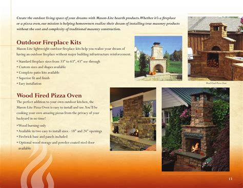 Masonry Fireplace Industries Inc Catalogs Mason Lite Catalog Arcat