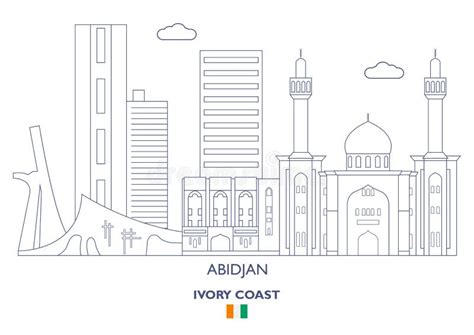 Abidjan City Skyline, Ivory Coast Stock Vector - Illustration of architecture, outline: 108211468