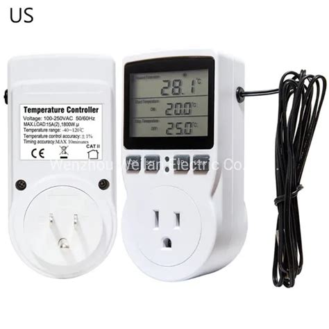 Timer Socket Thermostat 220V AC 16A Timer Switch Electrical Outlets Switches Temperature