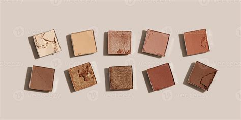 Natural Colored Eye Shadow Makeup Palette Beige Color Gradient Set Of