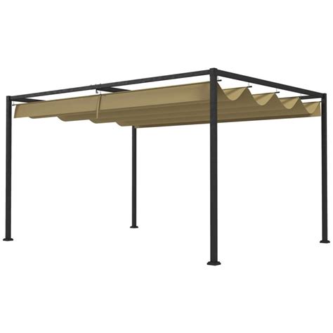 Pergola 4x3m hagepaviljong, terrassetak laget av stål, hagepaviljon...