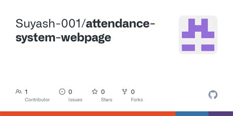 GitHub Suyash Attendance System Webpage