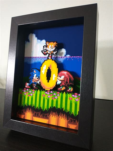 Sonic The Hedgehog Shadow Box Diorama 3d Pop Art Etsy