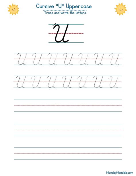 10 Cursive U Worksheets Free Letter Writing Printables