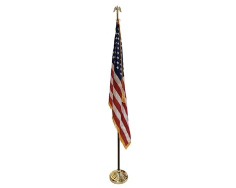 3x5 Us Indoor Flag Set On 8 Pole Complete Indoor