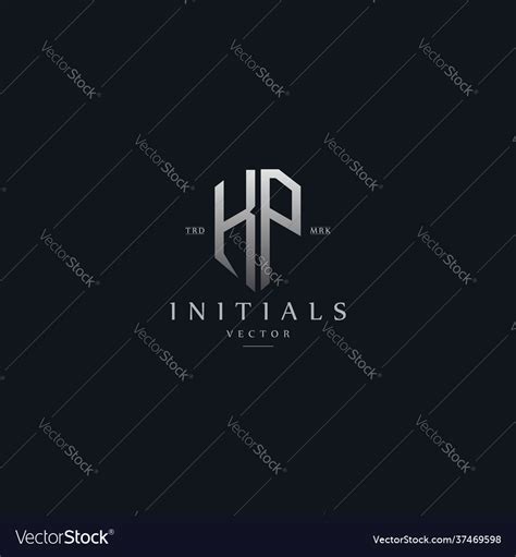 Classy Kp Vintage Metal Monogram Logo Elegant Vector Image