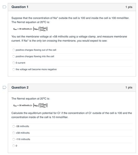 Solved Question Pts Suppose That The Concentration Of Chegg