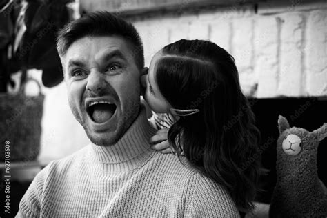 Happy Fathers Day Black And White Photo Of Young Single Dad With