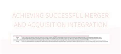 Strategies For Achieving A Smooth Merger And Acquisition Integration