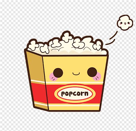 Popcorn Drawing Food Kavaii Cute Text Rectangle Logo Png PNGWing