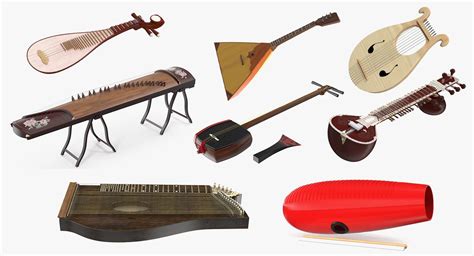 Traditional Stringed Instruments Collection 5 3d Model 199 3ds Fbx