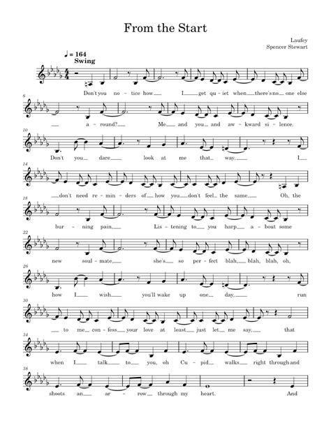 From The Start Laufey Sheet Music For Clarinet Other Solo