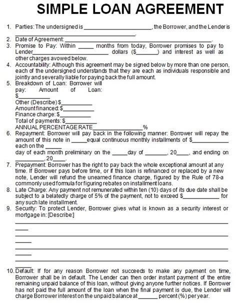 17 Free Printable Loan Agreement Templates And Forms Word Pdf Excel Tmp
