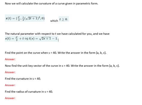 Solved Now We Will Calculate The Curvature Of A Curve Given Chegg