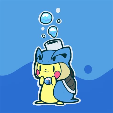 Pikachu Mega Blastoise Dibujos Kawaii Kawaii Dibujos