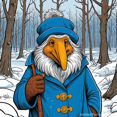 Soviet Womble In Winter Forest Scene Stable Diffusion Online