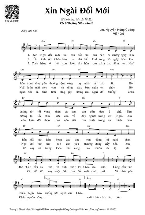 Sheet Xin Ngài đổi Mới Tim Con Dắt Dìu Con Nẻo đi đường Ngay Pdf Tải